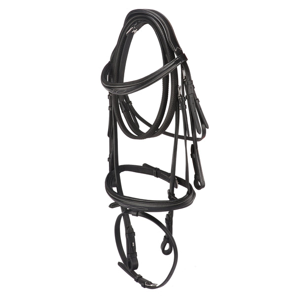 Anatomical Flash Noseband Bridle with quality Italian leather with a p ...