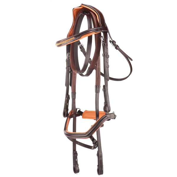 Anatomical Crank Flash Noseband Bridle with quality Italian leather wi ...